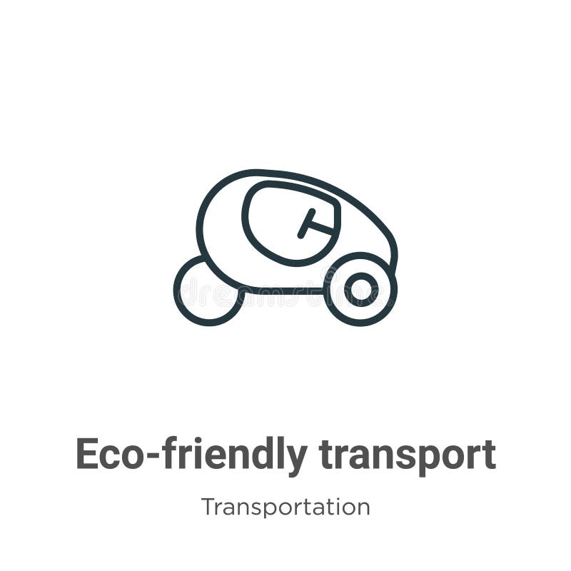 Eco-friendly Transport Outline Vector Icon. Thin Line Black Eco ...
