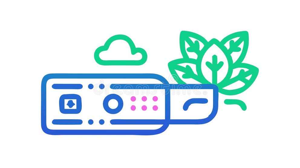 Eco-Friendly USB Drive, Green Data Storage Solution, Vector Design ...