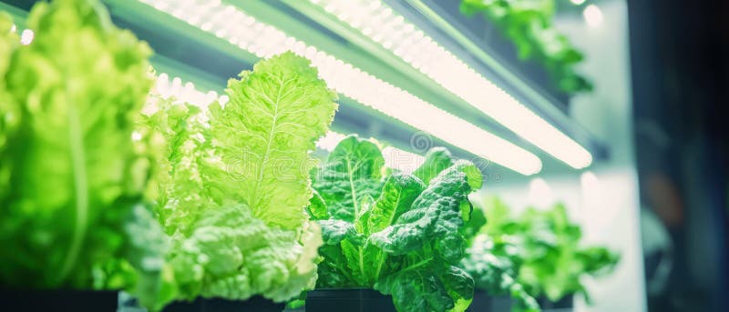 Eco Friendly Vertical Farming Setup with Bright LED Lights Showcasing ...