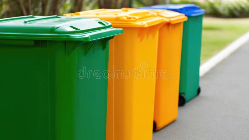 Eco-Friendly Waste Sorting with Clearly Marked Recycling Containers ...