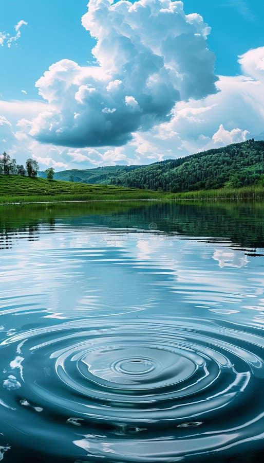 Eco Friendly Water Advertising Concept Tranquil Reflection and Nature ...