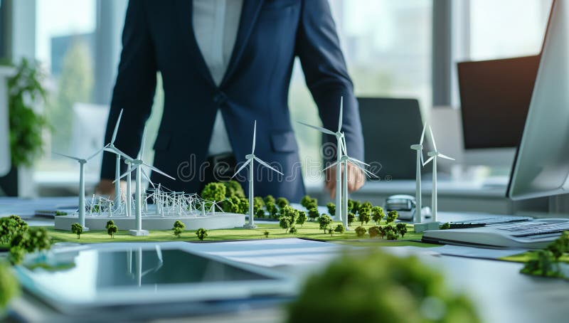 Eco-Friendly Wind Energy Project Model Presentation High Quality Image ...