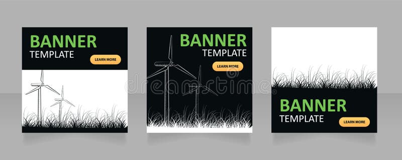 Eco Friendly Wind Station Web Banner Design Template Stock Vector ...