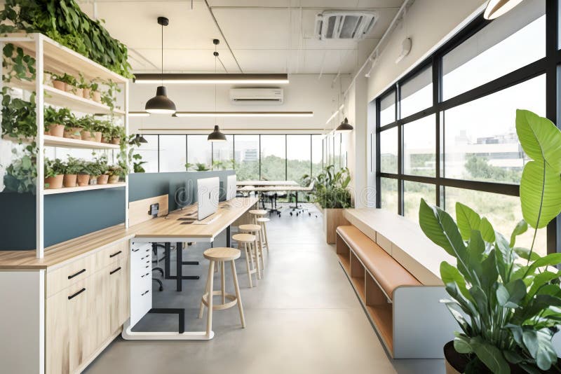 Eco-Friendly Workspace: Where Modern Design Meets Nature Stock ...
