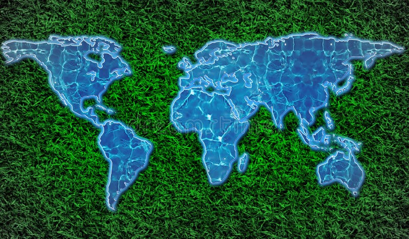 Eco-friendly world map stock illustration. Illustration of ocean - 17359600