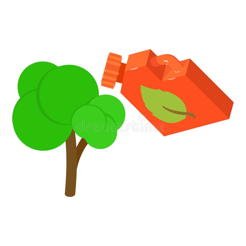 Eco Fuel Icon Isometric Vector. Eco Fuel Canister with Leaf Image and ...