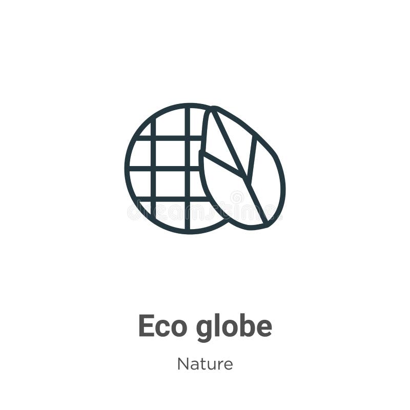 Eco Globe Outline Vector Icon. Thin Line Black Eco Globe Icon, Flat ...