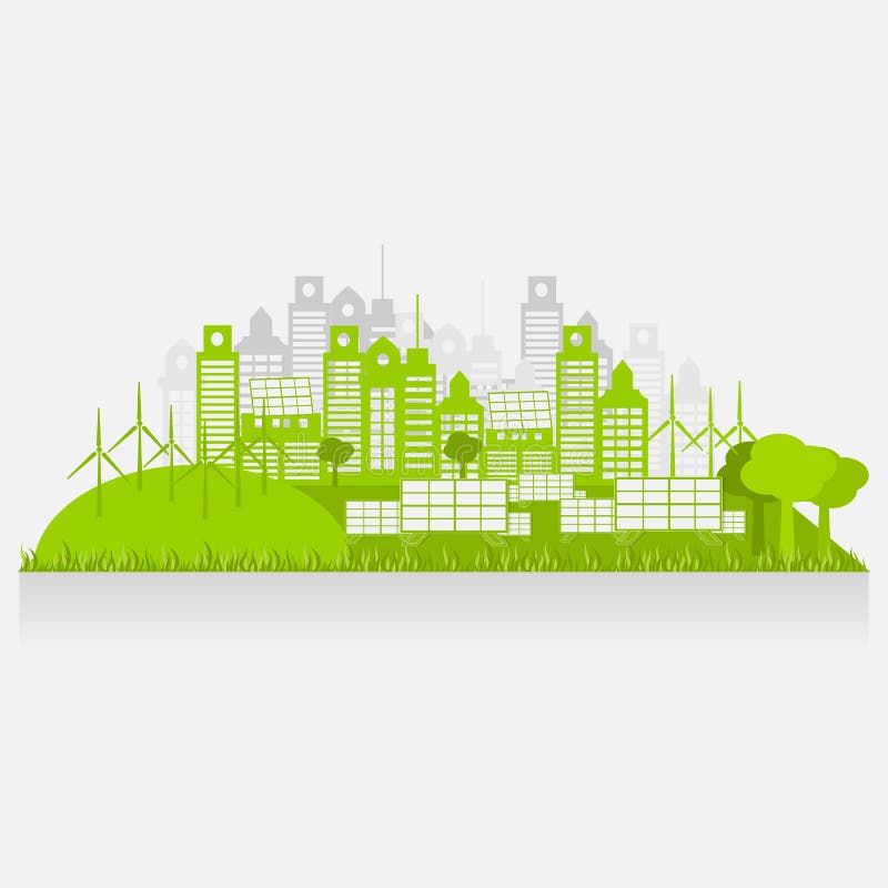 Eco Green City. Environmental and Ecology Concept Stock Vector ...