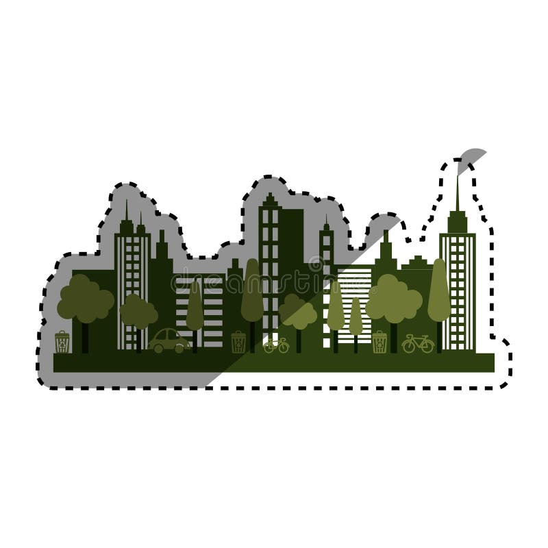 Eco green city stock vector. Illustration of city, natural - 83234812