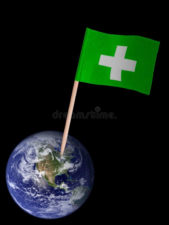 Eco, Green Environment Concept - Flag and Planet Stock Photo - Image of ...