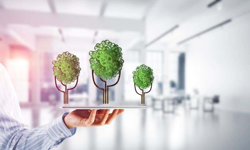 Eco Green Environment Concept Presented by Tree As Working Mechanism or ...