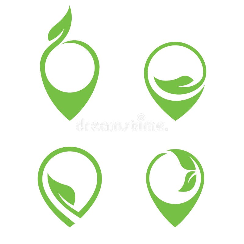 Eco Green Leaf Point Logo Vector Icon Illustration Stock Vector ...