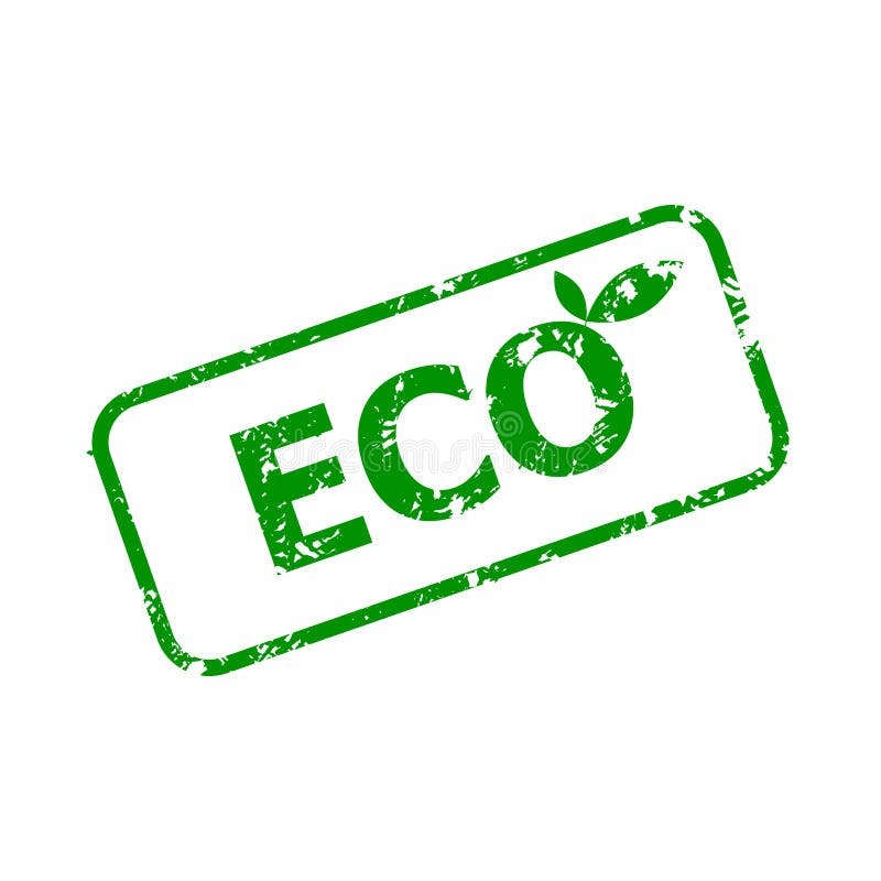 Eco Green Rubber Stamp Isolated on White Stock Vector - Illustration of ...