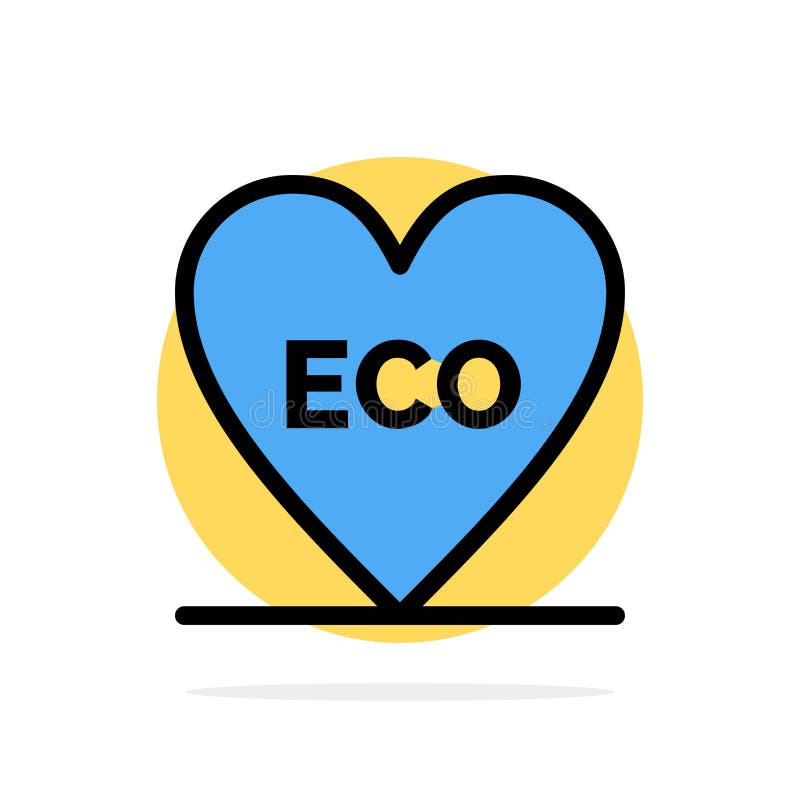 Eco, Heart, Love, Environment Abstract Circle Background Flat Color ...