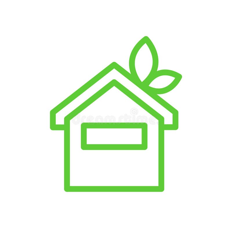 Eco Home Icon. Isolated on White Stock Vector - Illustration of ...