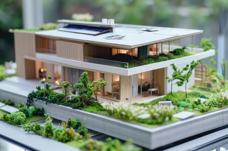 Eco Home Model on Tablet with CAD Software Stock Image - Image of ...