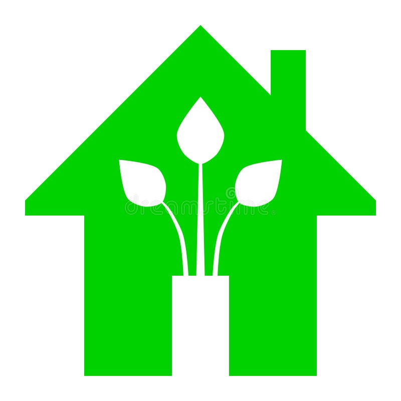 Eco House - Green Home Icon - Green, Isolated - Vector Stock Vector ...