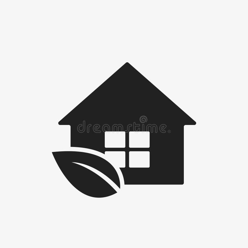 Eco House Icon. Environmental and Eco Friendly Building Stock Vector ...