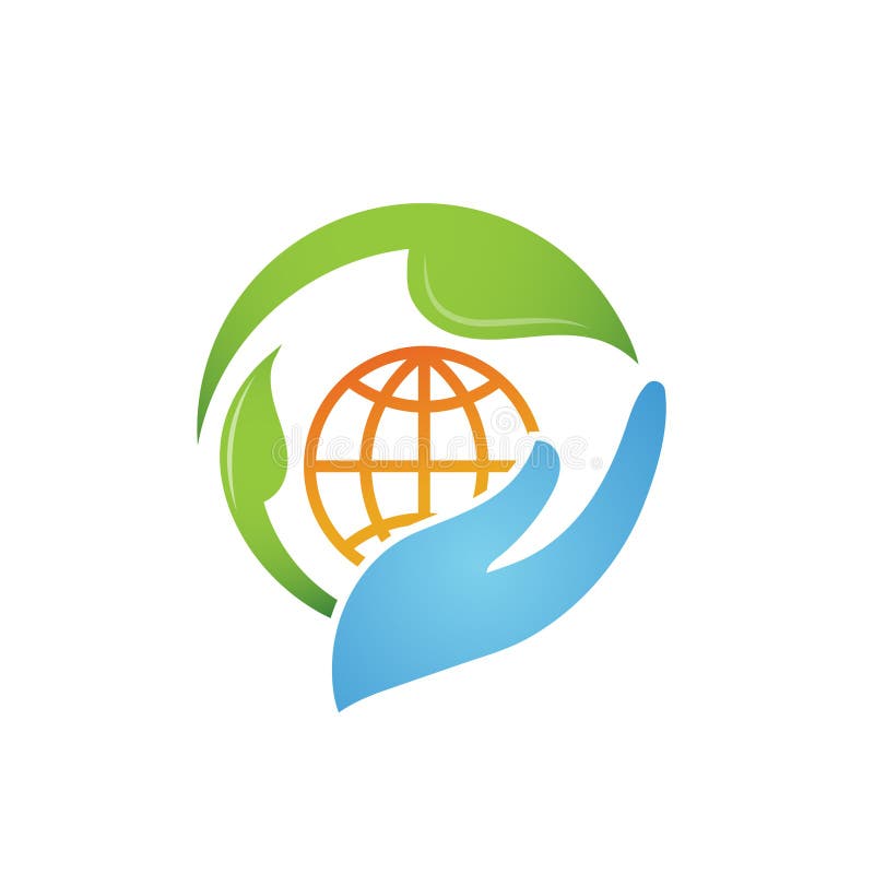 Eco icon with globe. stock vector. Illustration of nature - 244030455