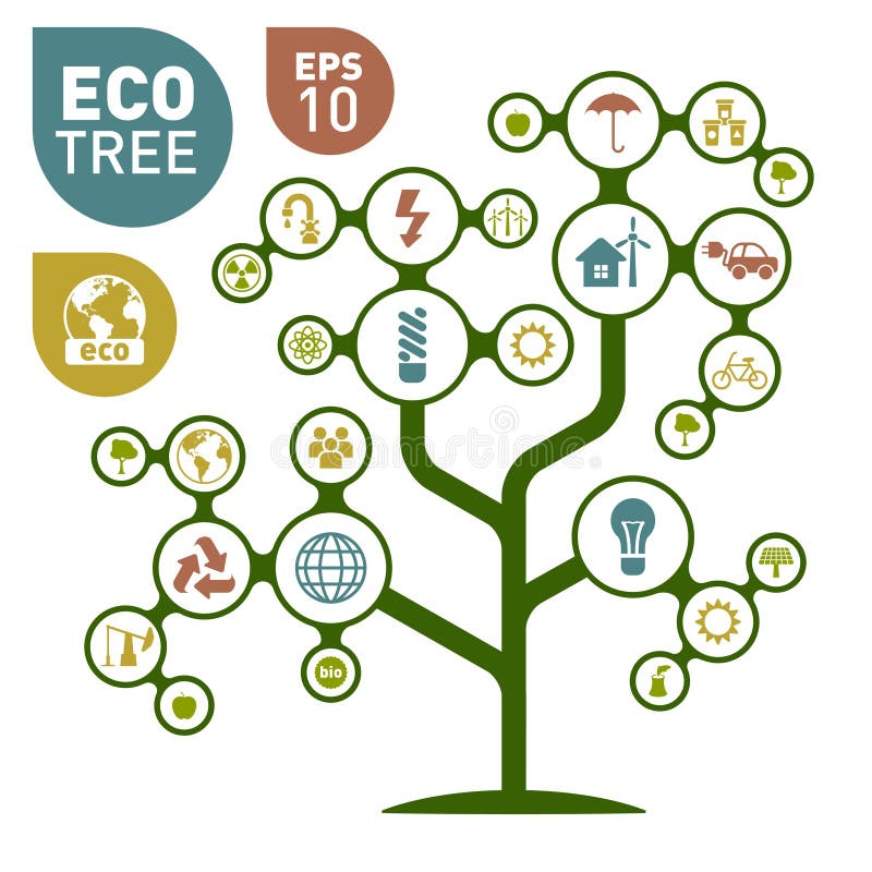 Eco Icon Tree Concept stock illustration. Illustration of natural ...