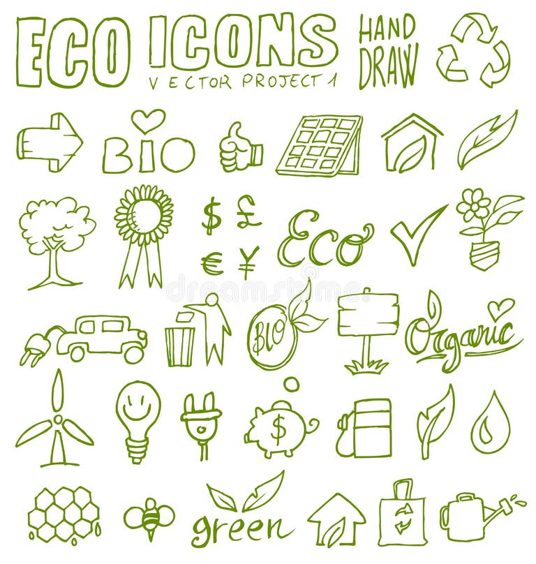 Environment Set Icons Hand Draw Stock Illustrations – 142 Environment ...