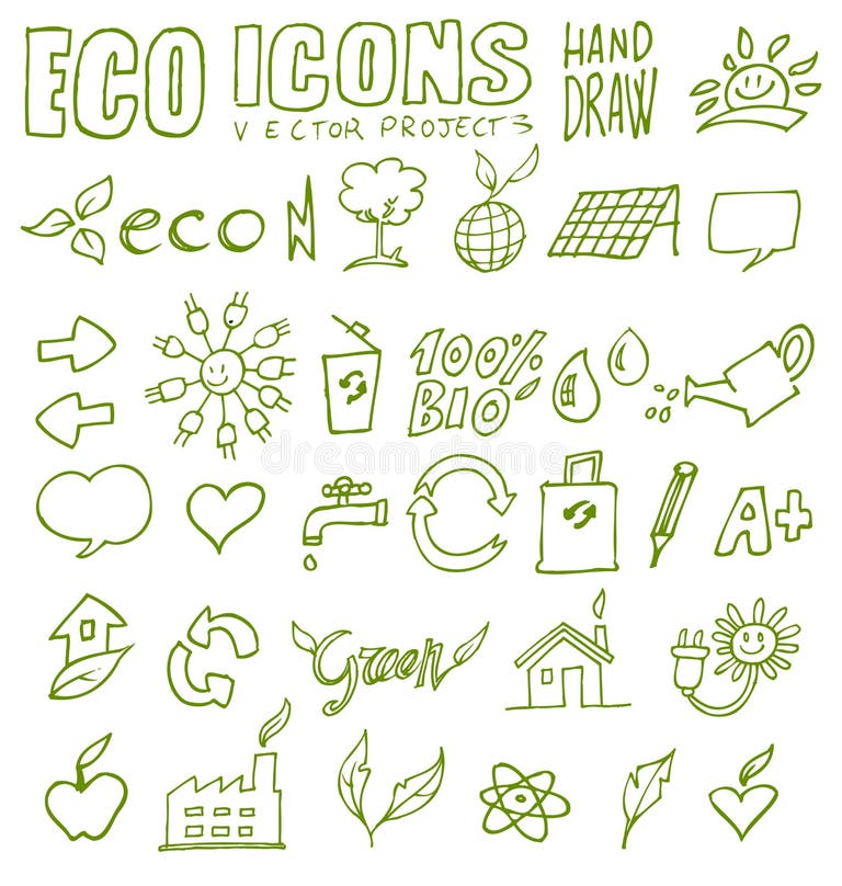 Environment Set Icons Hand Draw Stock Illustrations – 142 Environment ...