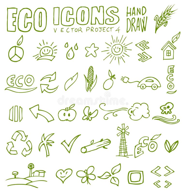Environment Set Icons Hand Draw Stock Illustrations – 142 Environment ...