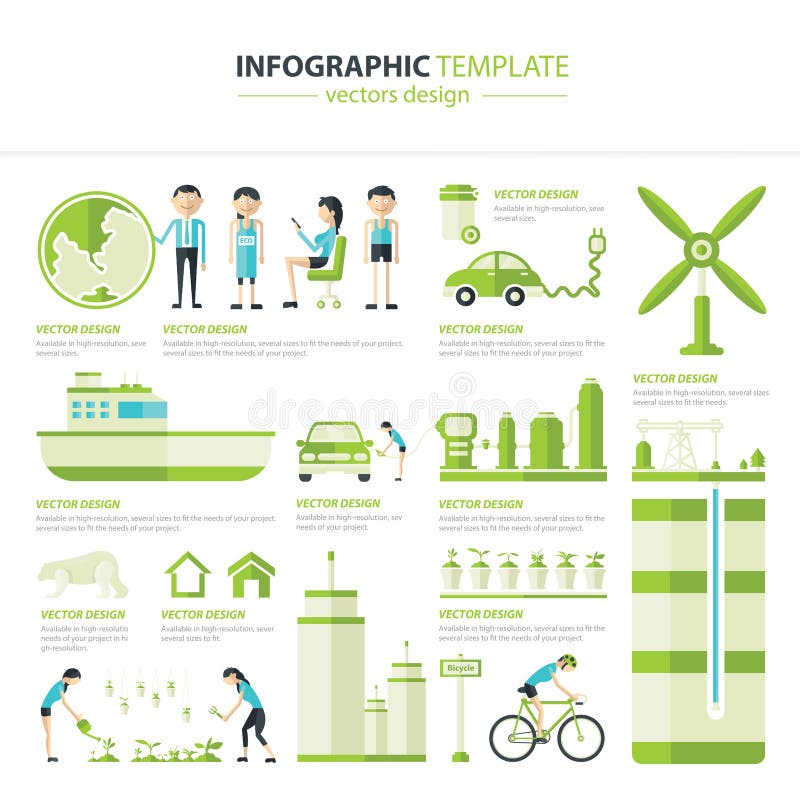 Eco Infographic stock illustration. Illustration of concept - 59698478