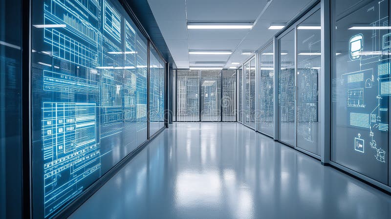 Eco-innovation Lab Filled with Digital Displays Showing Data on ...