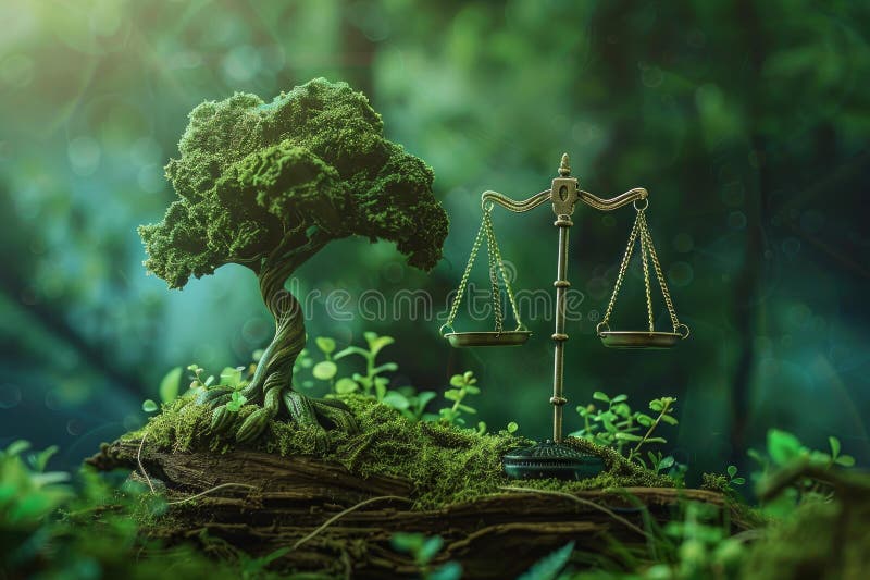 Eco Justice Concept with Tree and Scales Stock Image - Image of earth ...