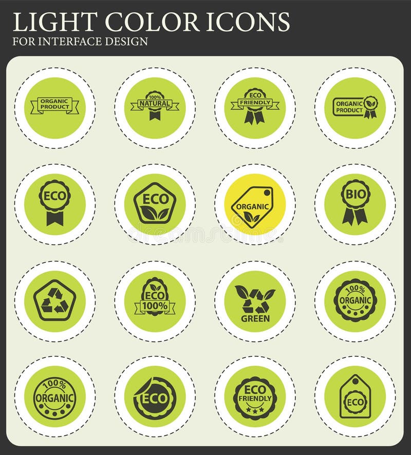 Eco label icon set stock vector. Illustration of renewable - 154996138