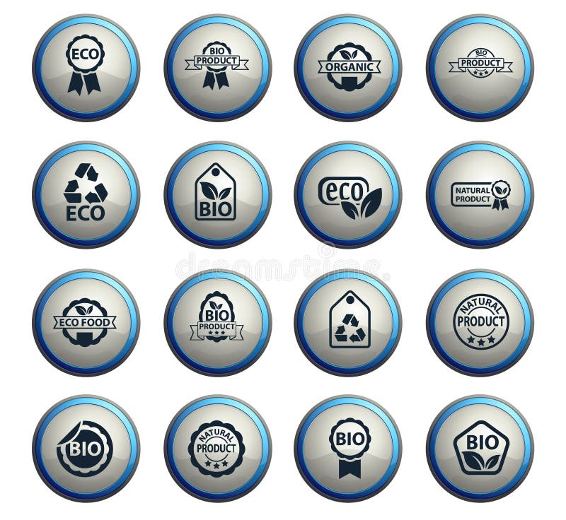 Eco label icon set stock vector. Illustration of symbol - 127751052