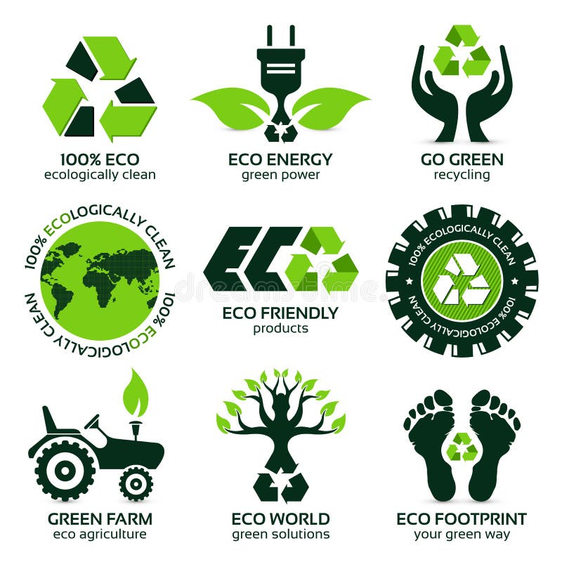 Eco label and symbol set stock vector. Illustration of green - 42497297