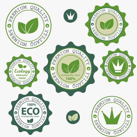 Eco labels. stock vector. Illustration of natural, commitment - 25365150
