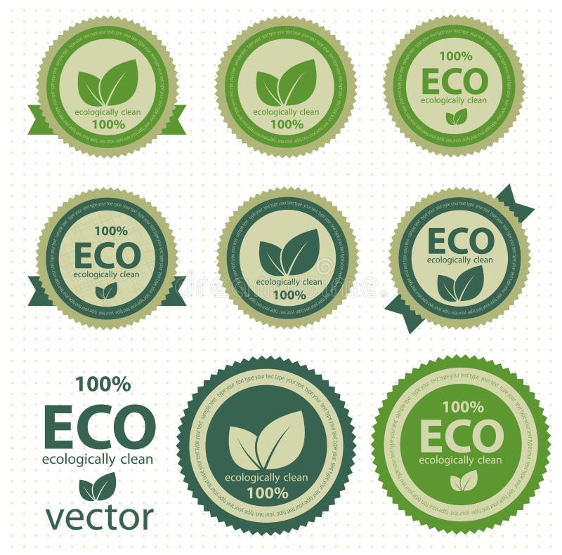 Eco labels. stock vector. Illustration of natural, commitment - 25365150