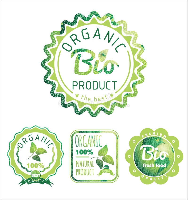 Eco Labels Bio Template. Ecology Theme Stock Vector - Illustration of ...