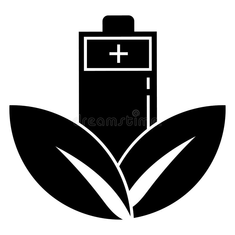 Eco Leaf Car Battery Icon Color Outline Vector Stock Illustration ...