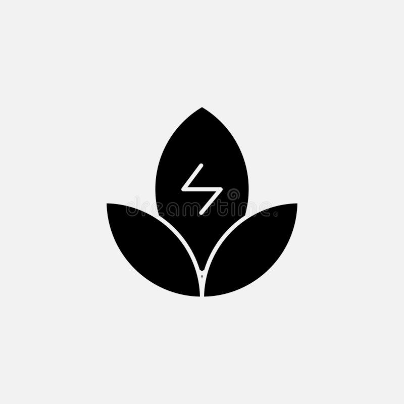 Eco Leaf Energy Icon Glyph. Solid Black Icon. Stock Vector ...