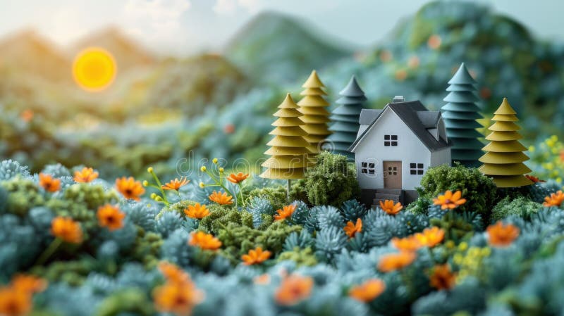 Eco Life Concept. Minimalism Flat Style. Stock Illustration ...