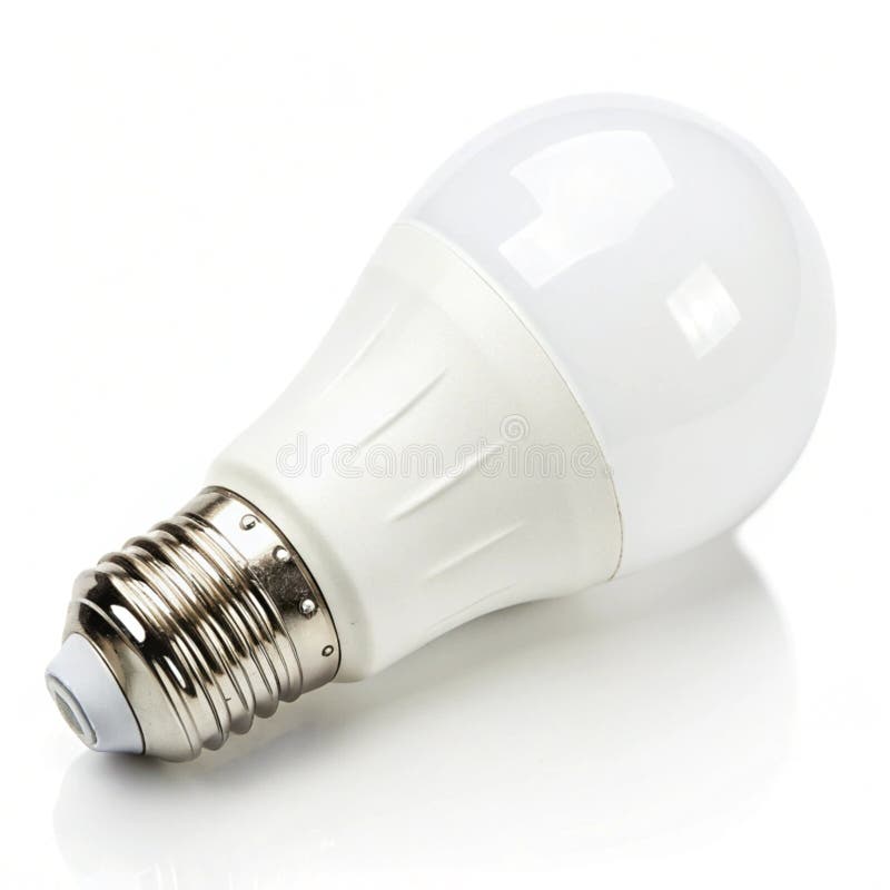 Eco Light Bulb Energy Saver White Isolated on White Background Stock ...