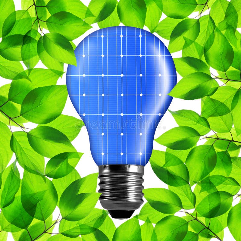 Eco Light Bulb from Solar Panel. Stock Photo - Image of alternative ...