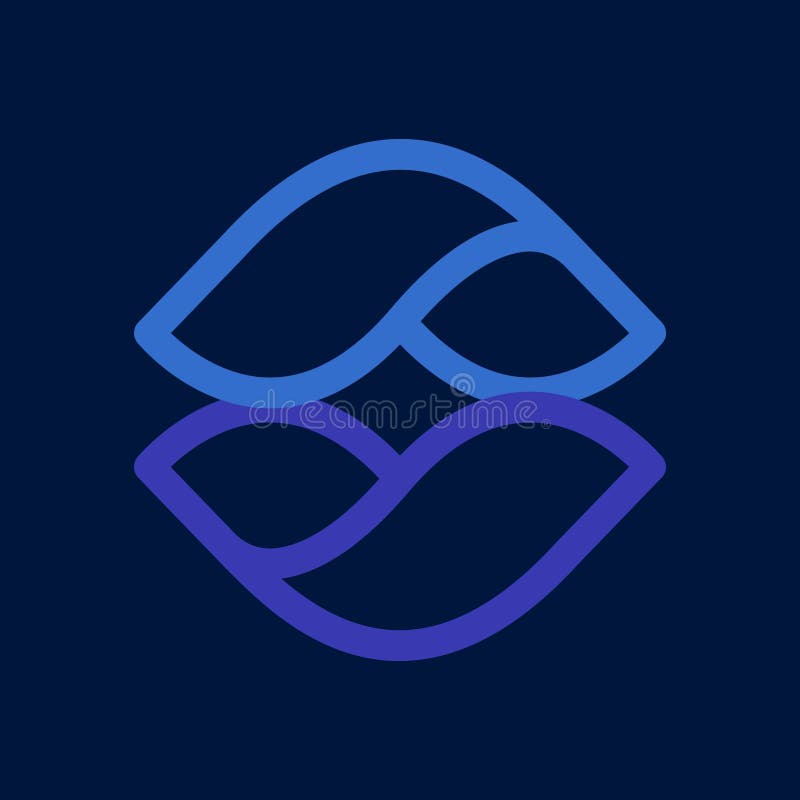 Eco Line Circle Logo Formed by Twisted Blue Drops Stock Illustration ...