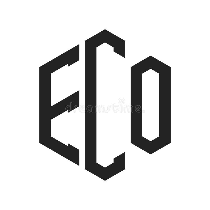 ECO Logo Design. Initial Letter ECO Monogram Logo Using Hexagon Shape ...