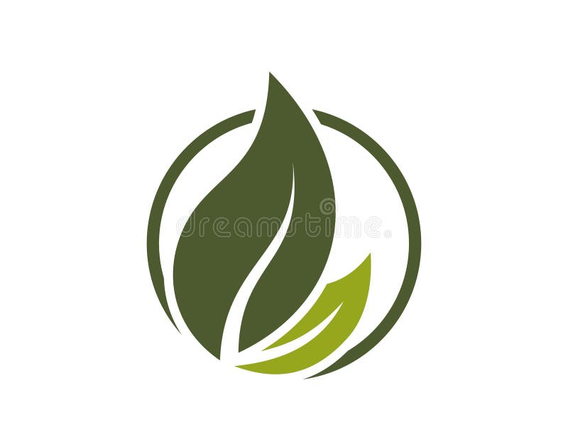 Eco Logo. Leaves in a Circle. Leaf and Organic Icon. Vector Image in ...