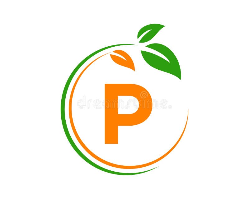 Eco Logo with P Letter Concept. P Letter Eco Healthy Natural Logo Stock ...