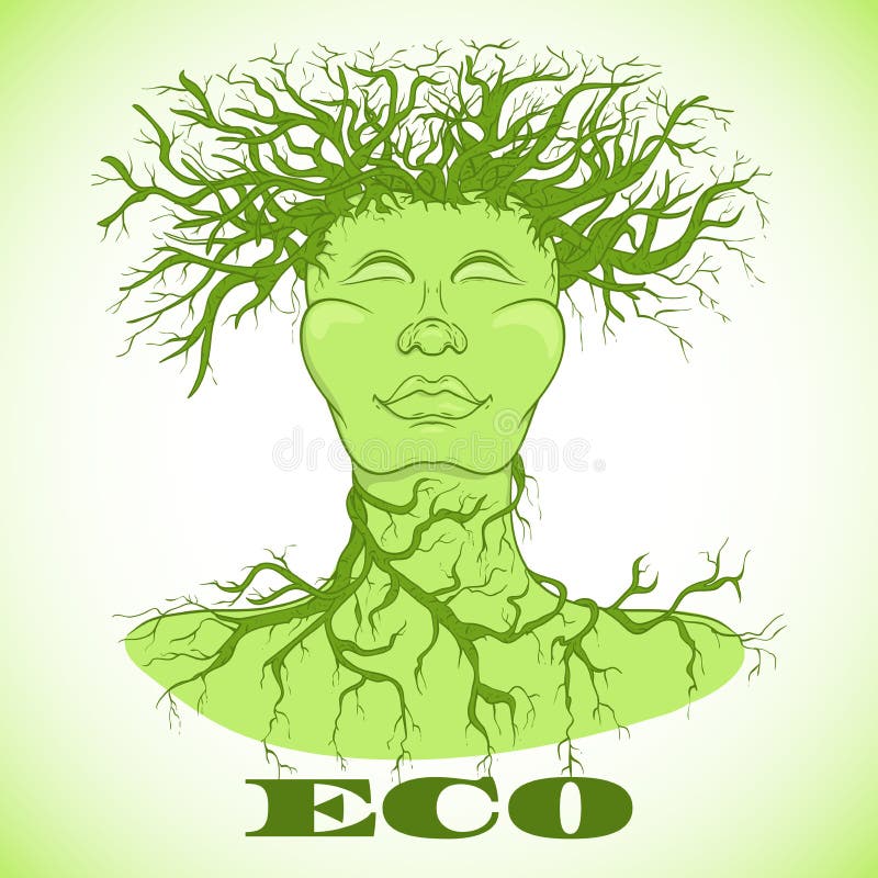 Eco Man Symbol. Tree with Person. Ecology Concept Stock Vector ...