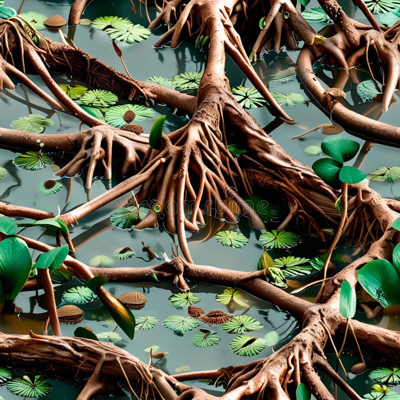 Eco Mangrove Root Texture 4K Stock Illustration - Illustration of ...