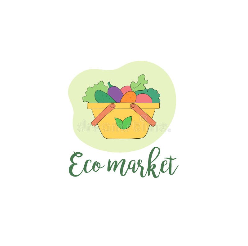 Eco market vegan food logo stock vector. Illustration of modern - 150563893