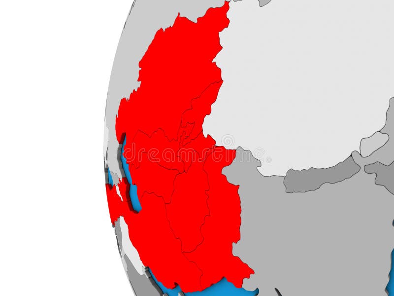 ECO Member States on 3D Globe Stock Illustration - Illustration of ...