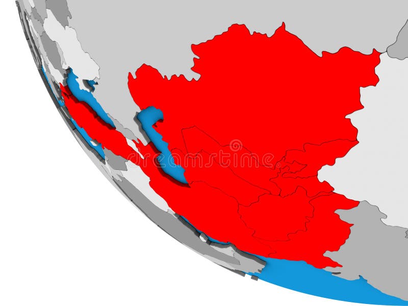 ECO Member States on 3D Globe Stock Illustration - Illustration of ...
